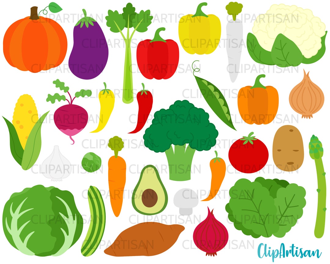 Vegetables Clipart, Veggies, Healthy Food, Broccoli, Carrot, Onion ...
