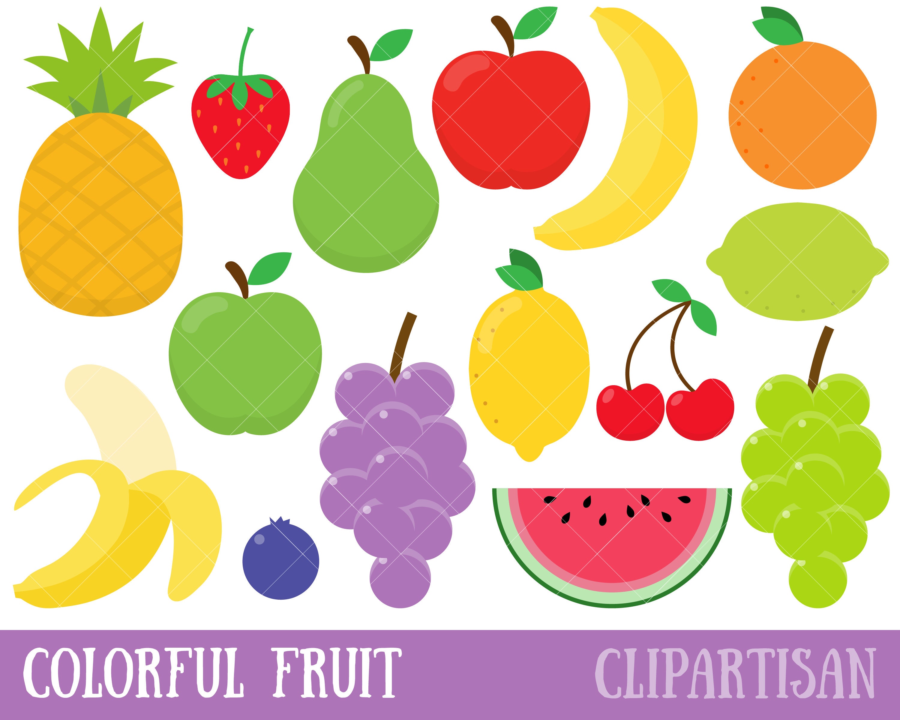 Fruit Clipart / Strawberry Clipart / Watermelon Clipart / | Etsy