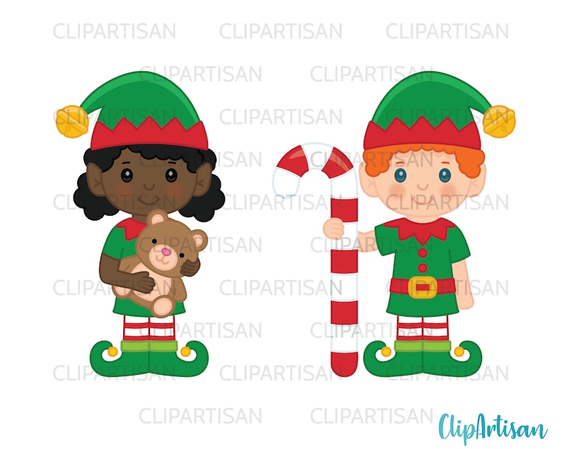 Christmas Elves Clipart, Santa's Workshop, Elf Clip Art INSTANT ...