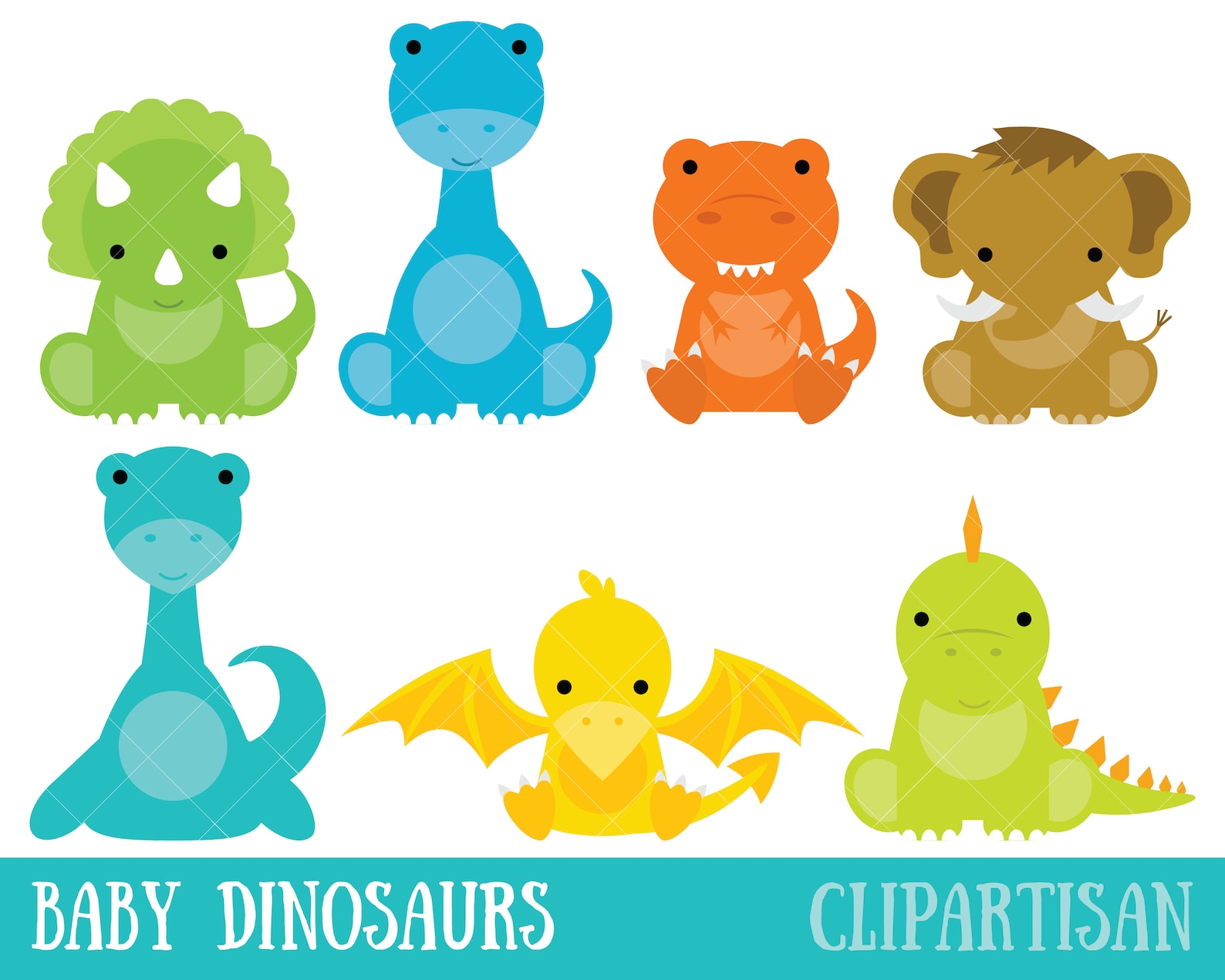 Baby Dinosaur Clipart / Prehistoric Baby Animal Clip Art - Etsy UK