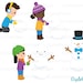 Build a Snowman Clipart, Snow Day Clip Art, Christmas, Make a Snowman ...