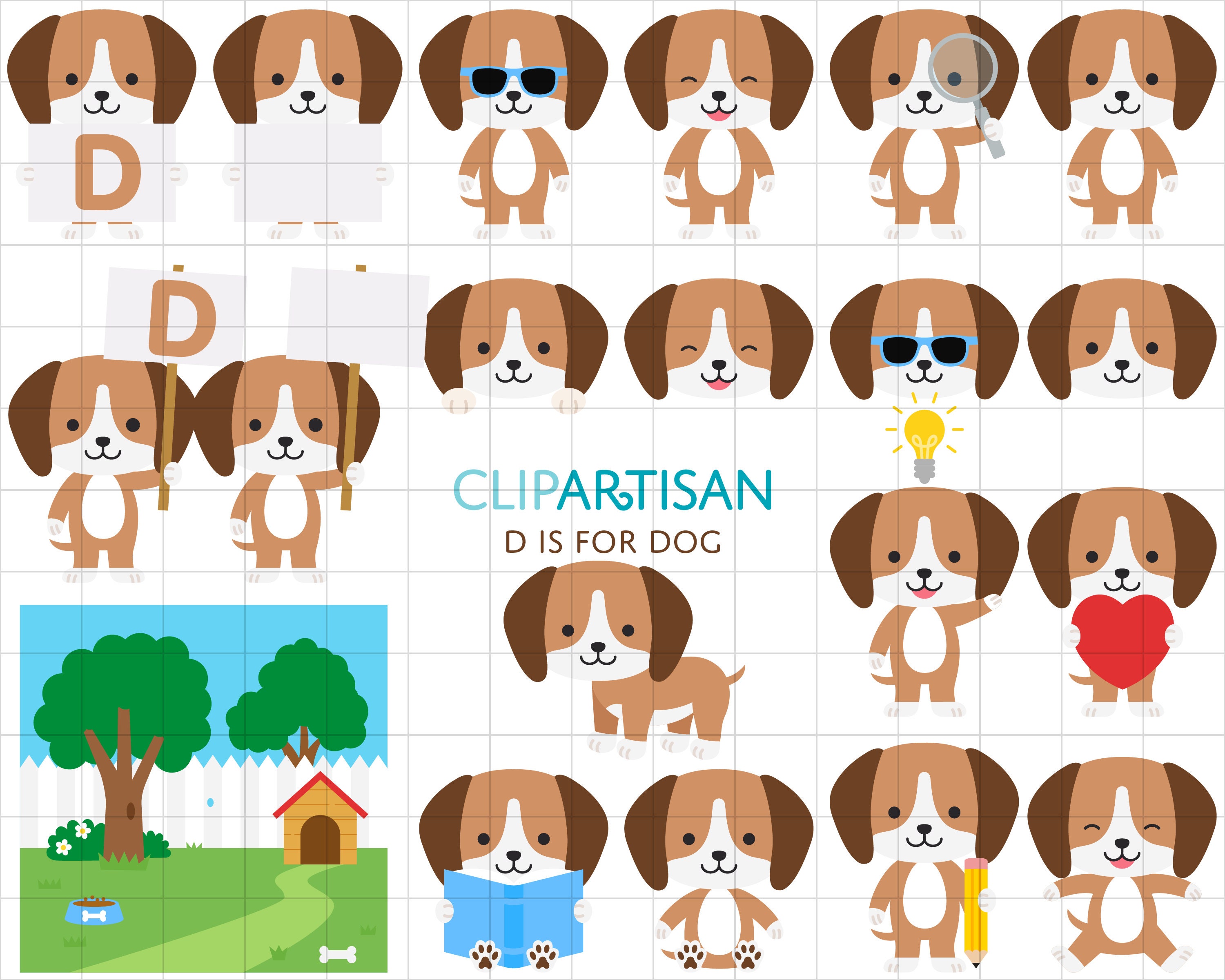Dog Clipart Animal Alphabet Cute Dogs Holding Signs Dog - Etsy