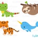 Animals A to Z Clipart, Animal Alphabet Clip Art, Cute Nursery Animals ...