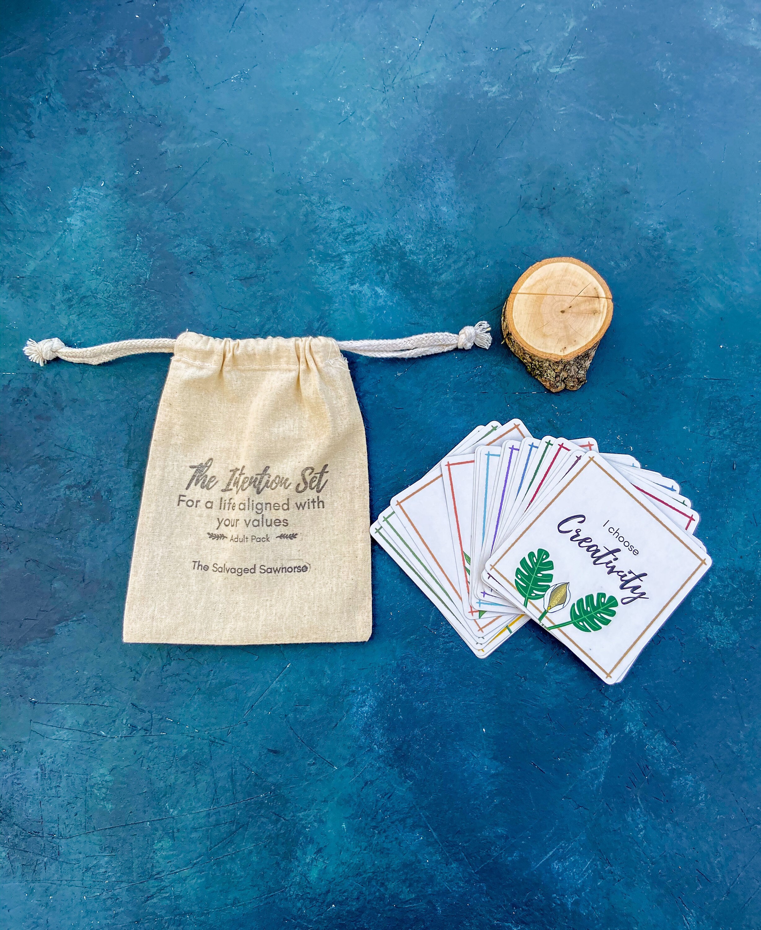 Adult Intention Set. Deck of intention cards and wood base. | Etsy