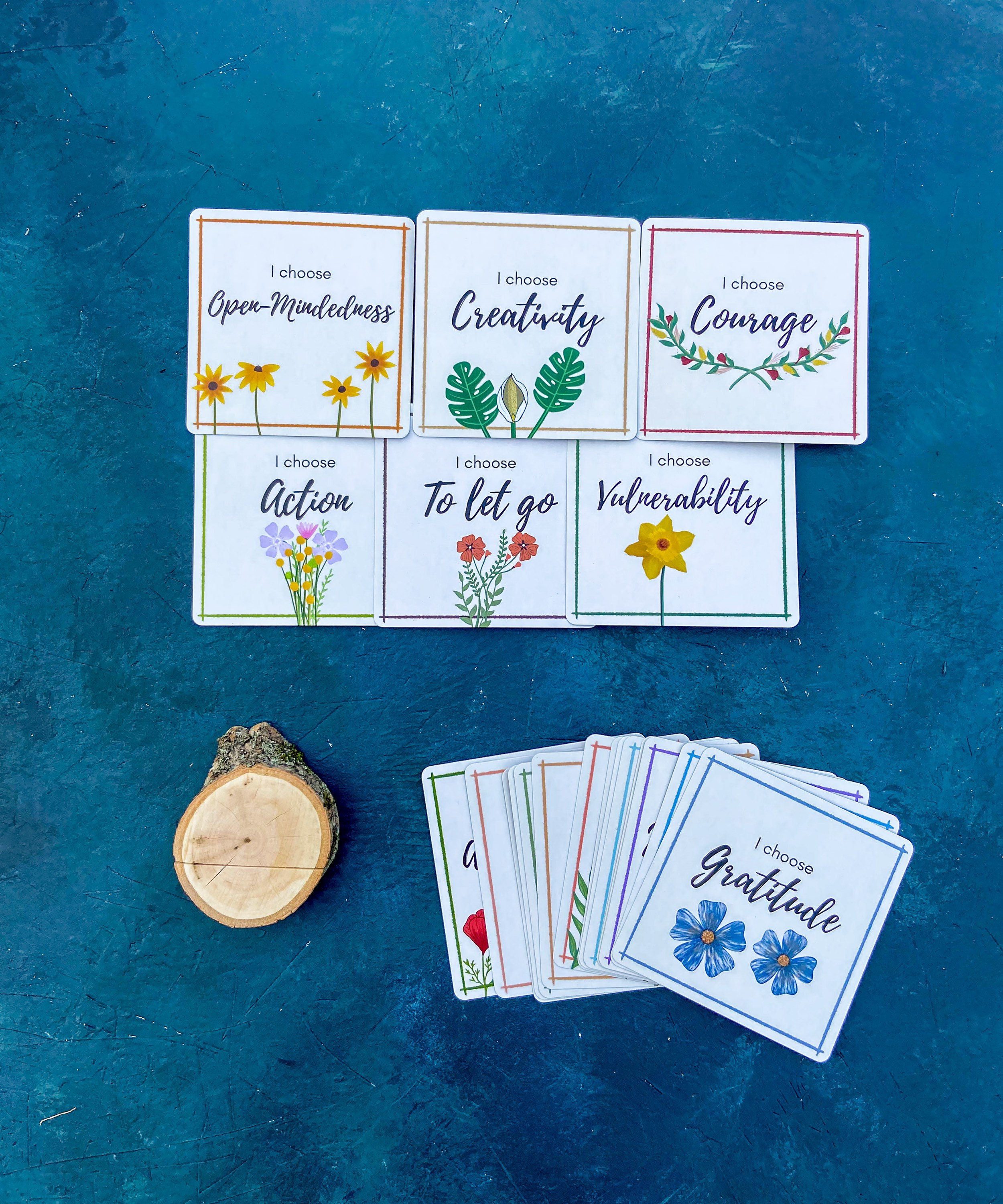 Adult Intention Set. Deck of intention cards and wood base. | Etsy