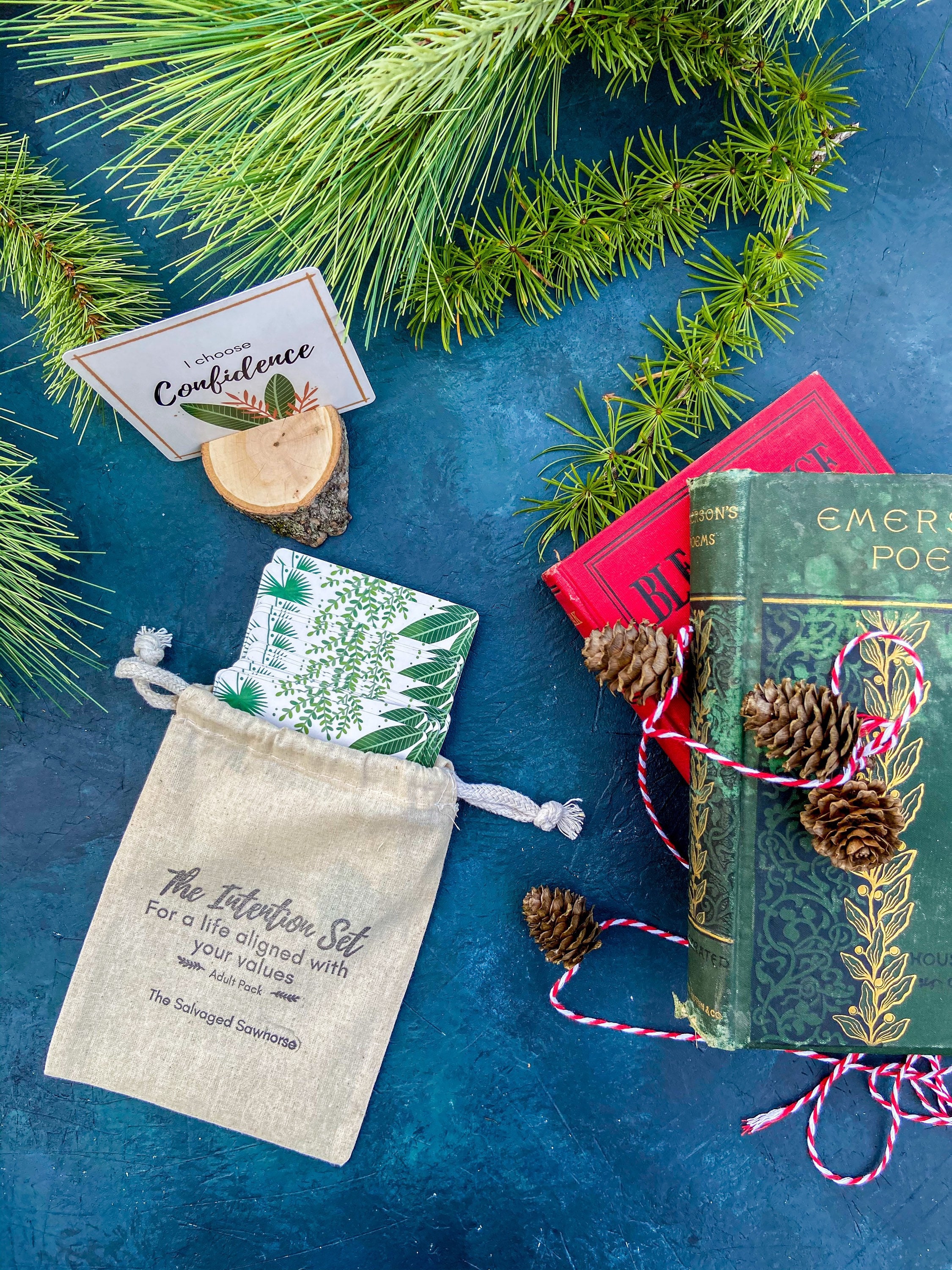 Adult Intention Set. Deck of Intention Cards and Wood Base. | Etsy