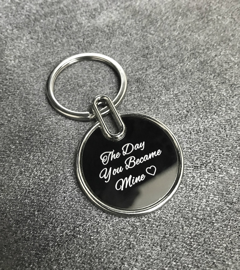Engraved Keychain - Personalized Gift for Him - Round Keychain - Gift ...