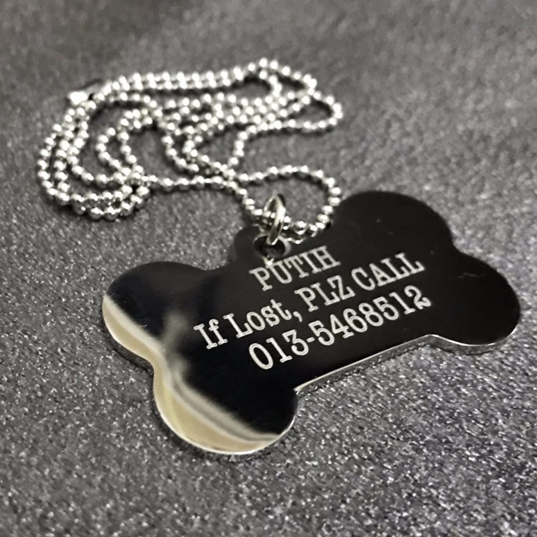 Small Pet Tag, Small Dog Identification Tag, Bone ID Tag, Small Sturdy ...