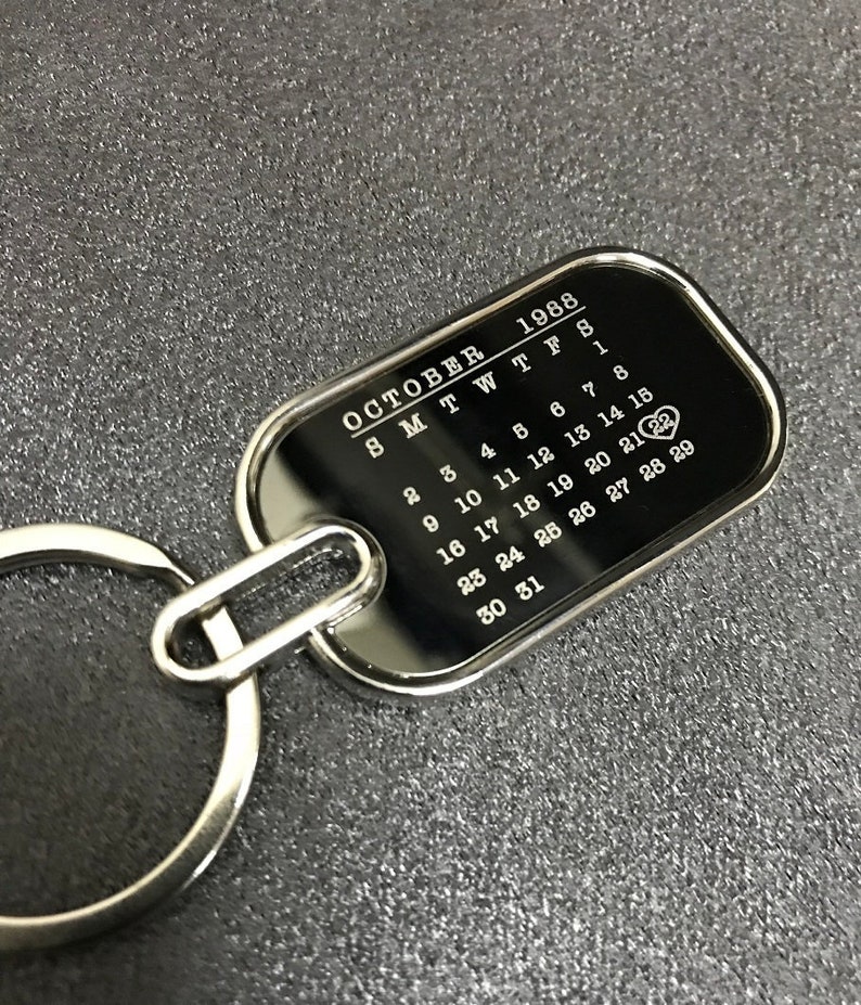 Personalized Calendar Keychain Engraved Calendar Special - Etsy