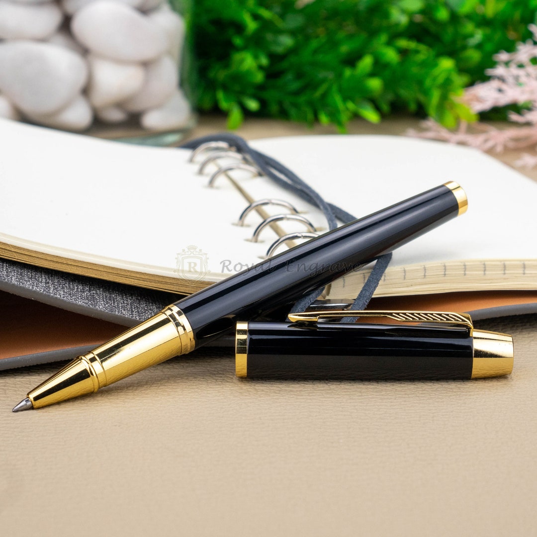 Personalized Gold Gloss Black Engraved Pen Premium Metal Pen, Custom ...