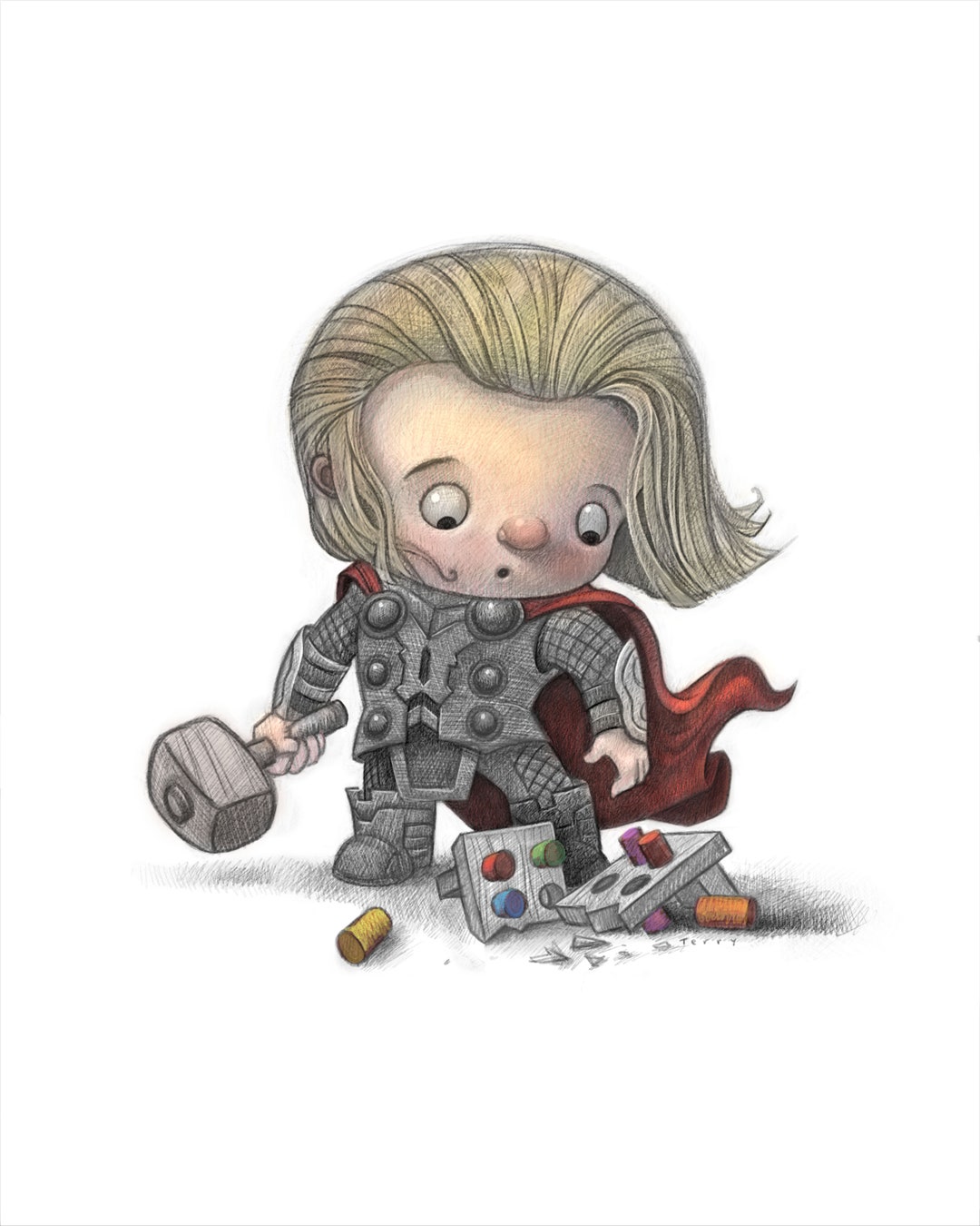 11x14" Baby Thorough the Hammer Boy, Color Print, Signed - Etsy