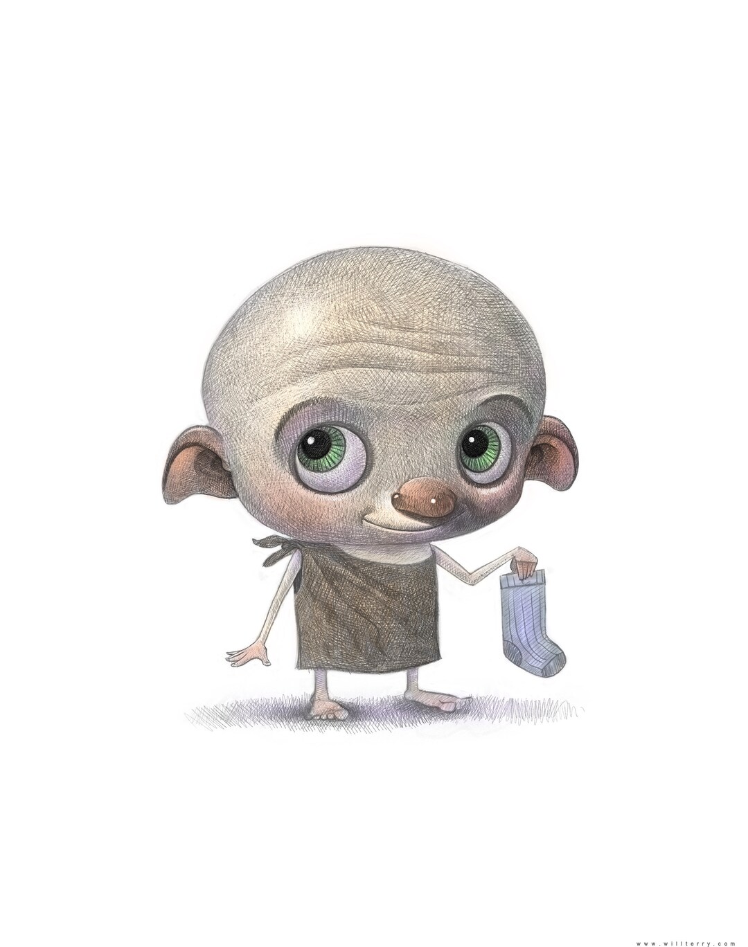 11x14" Baby Dough Bee Little House Elf, Color Print, Signed - Etsy