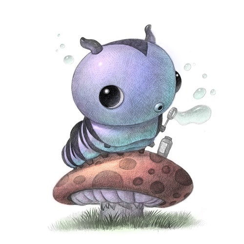 11x14 Baby Alien Xenomorph With Braces and a Toy Space | Etsy