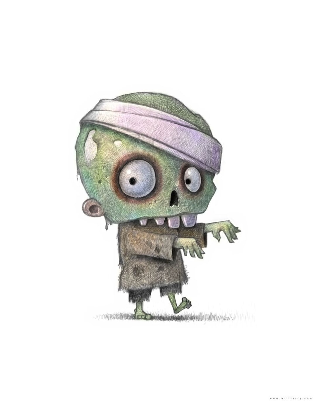 11x14" Baby Zombie, Walking Dead, Dawn of the Night of the Zombie ...