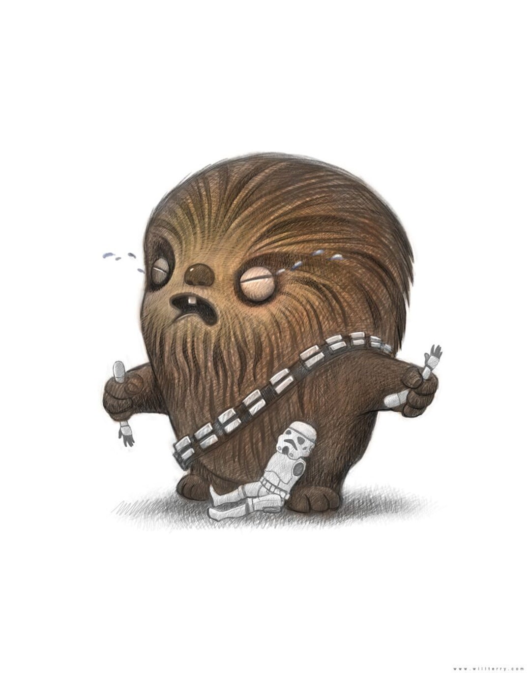 11x14" Baby Chewing Hairy Crying Monster, Color Print, Signed by the ...