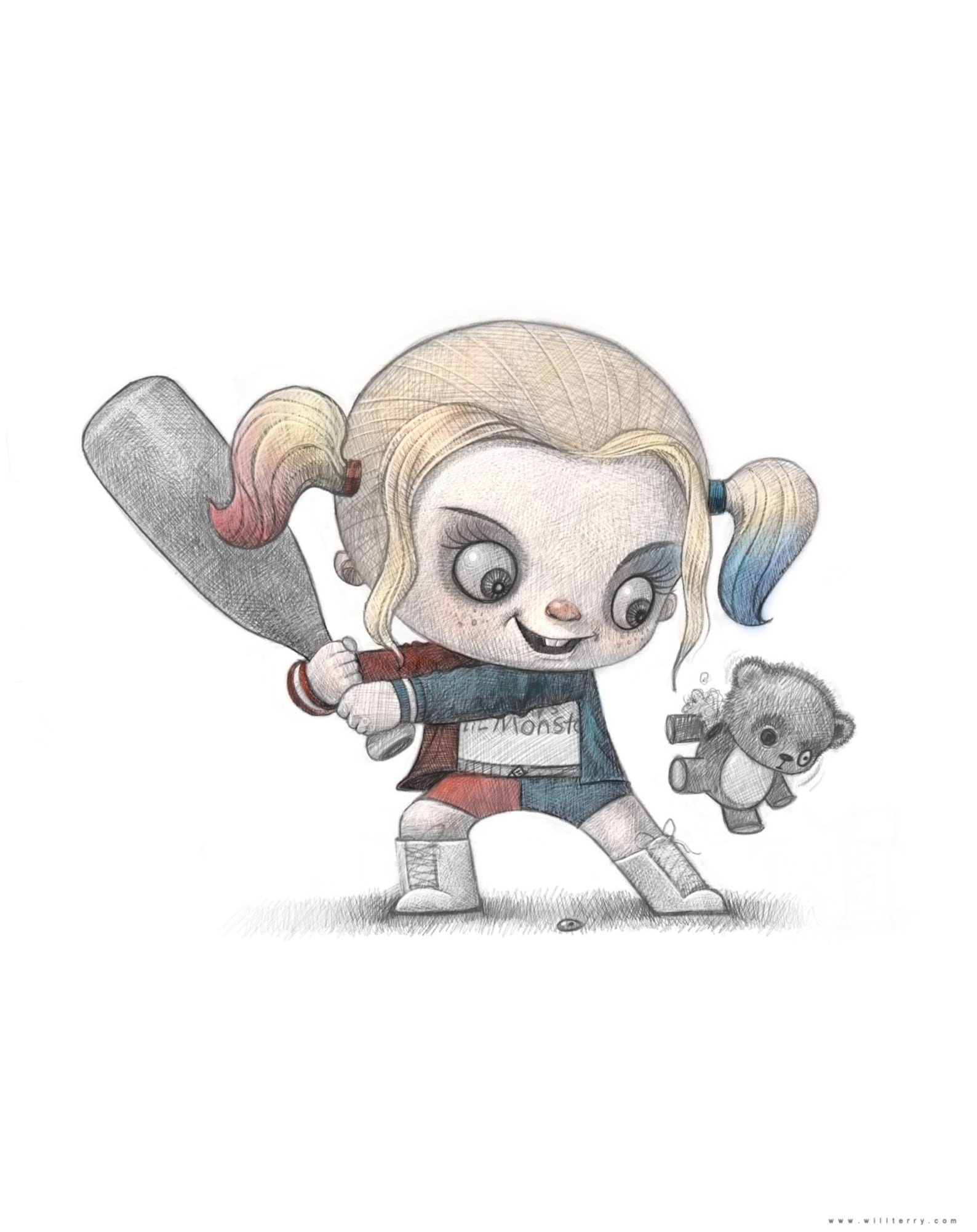 11x14 Baby Harlequin Baseball Bat Girl Print Signed by - Etsy