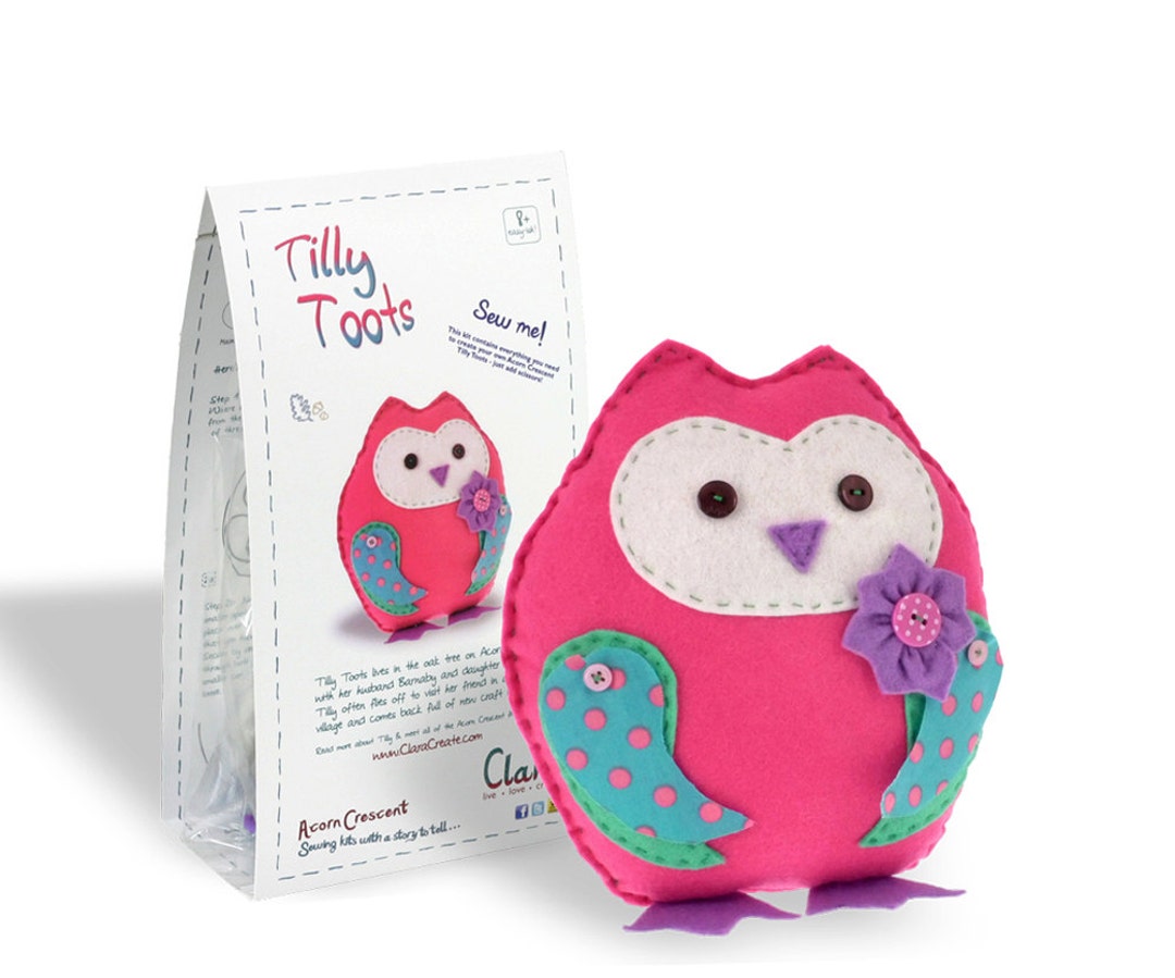 Owl Sewing Kit Pink Owl Craft Kit. Kits for Kids Pink Felt - Etsy UK