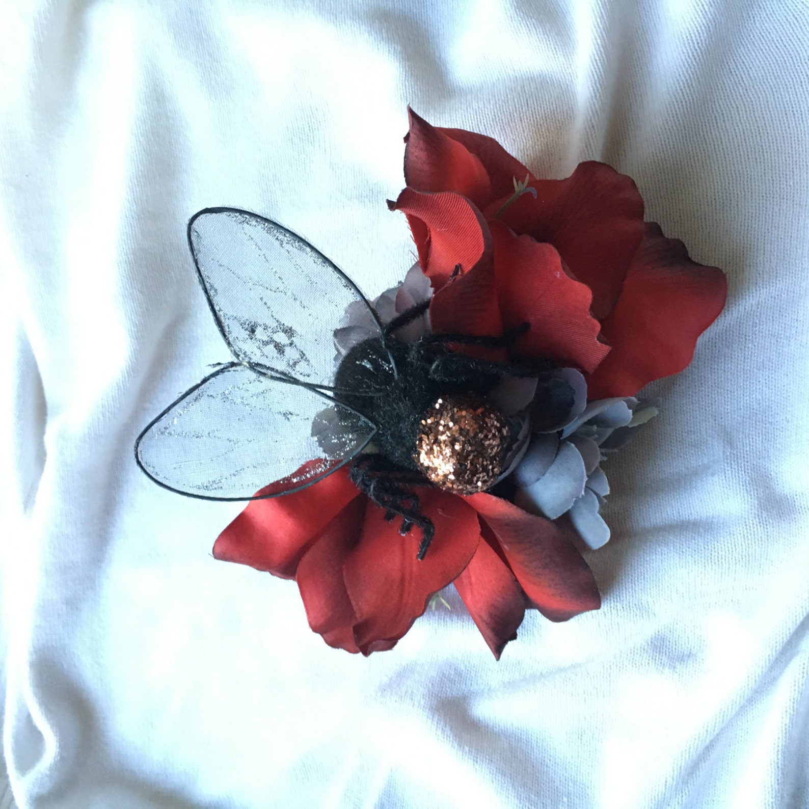 The Floral Fly Red Flowers Halloween Burlesque Pinup - Etsy