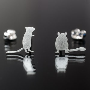 Cute Gerbils Mix Sterling Silver Stud Earrings. Hand Finished Tiny ...