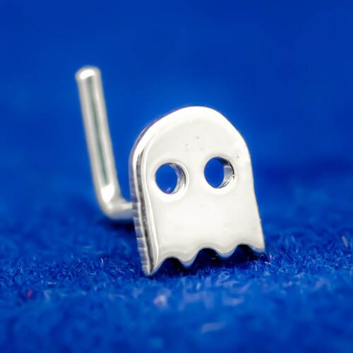 Ghost V.1 Hand Cut Sterling Silver Nose Stud. Ghost Lover - Etsy