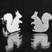 Cute Squirrel Sterling Silver Stud Earrings. Hand Cut Tiny White Squirrel Studs. Animal Lovers ...