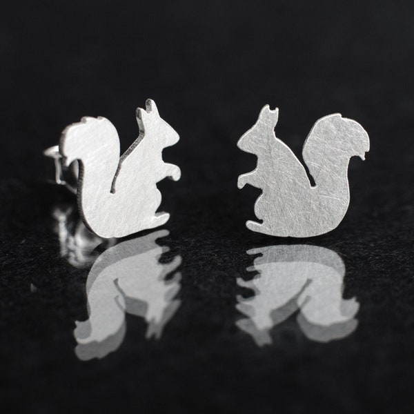 Tiny Squirrel Stud Earrings - Etsy