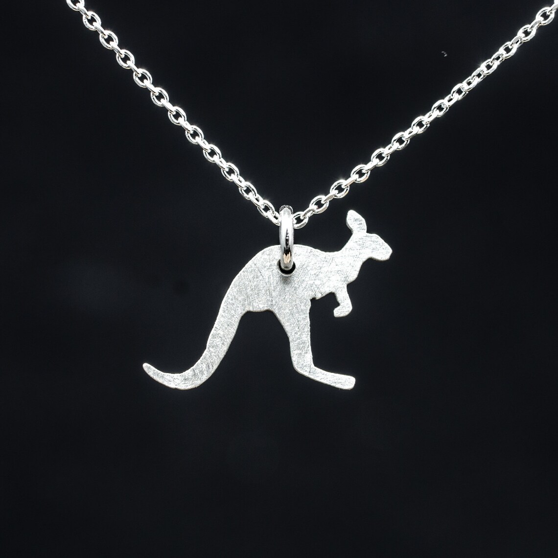 Silver Kangaroo Pendant. Kangaroo Necklace. Fashionable Tiny - Etsy