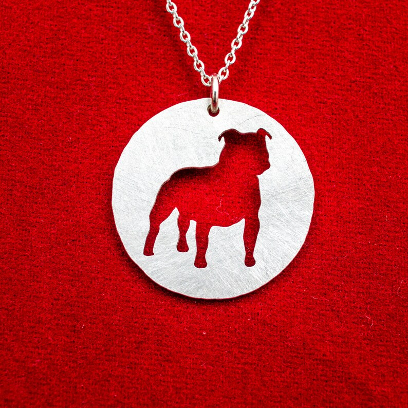 Silver Staffordshire Bull Terrier Pendant. Staffie Silver | Etsy