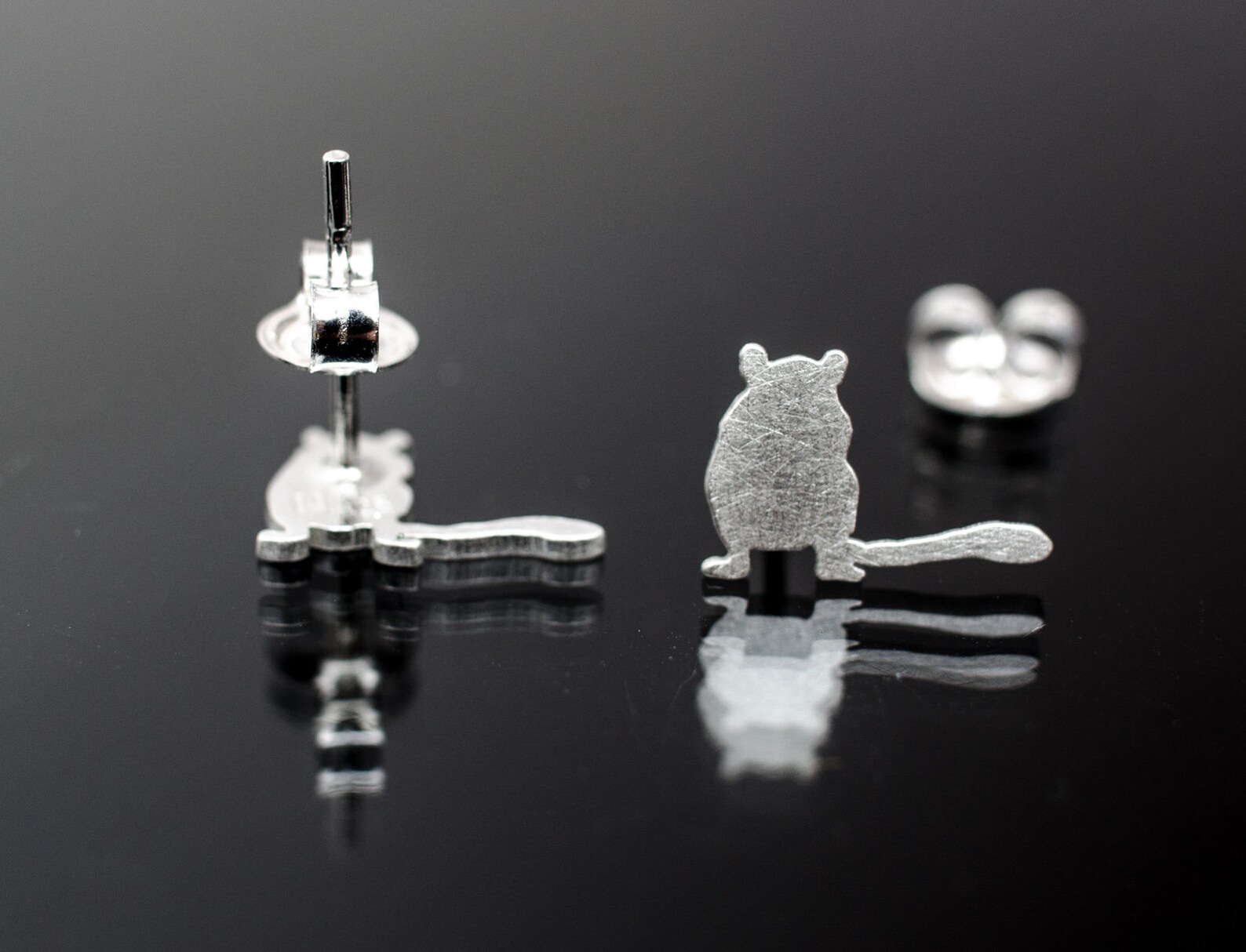 Cute Gerbils 925 Sterling Silver Stud Earrings. Hand Cut Tiny - Etsy