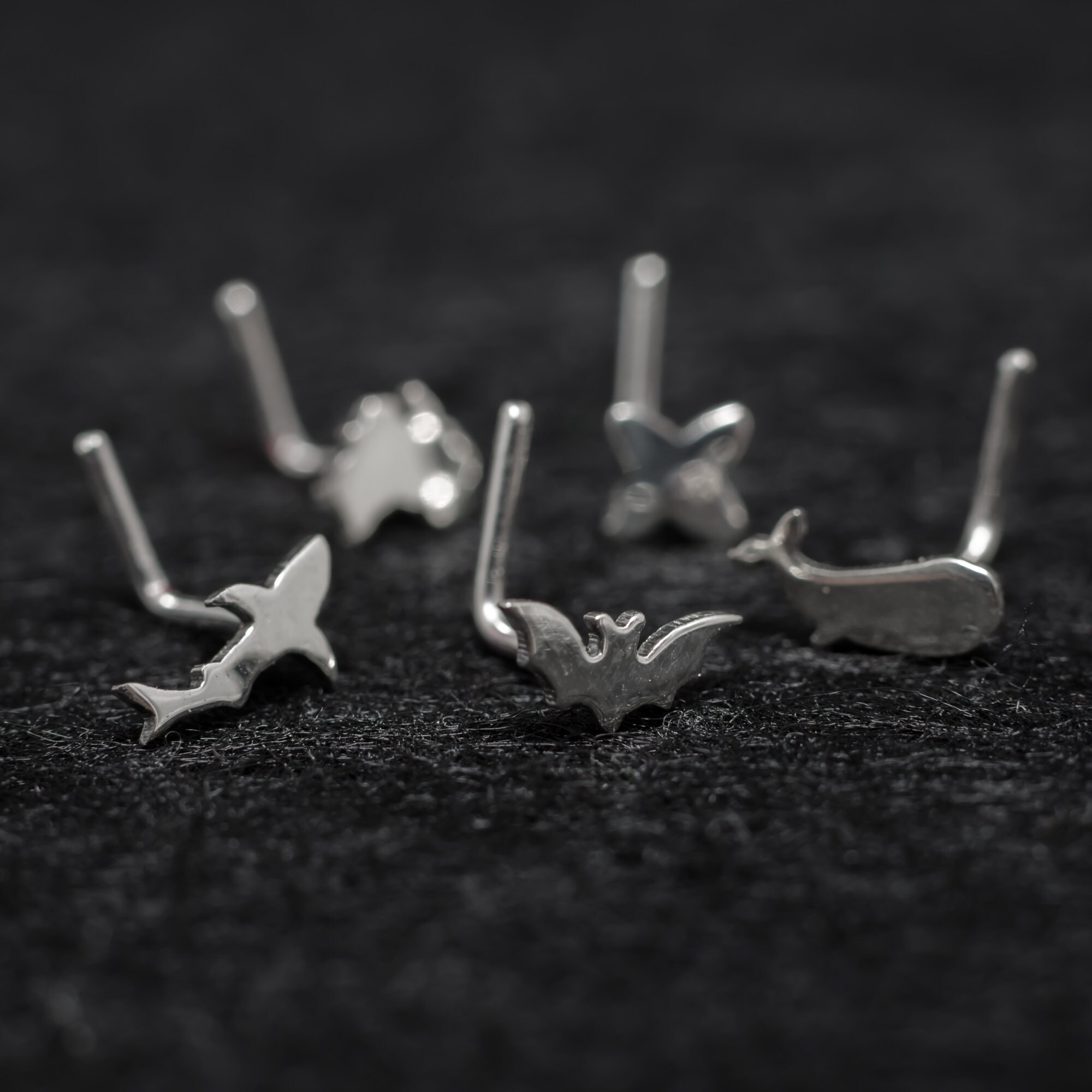 Skull Hand Cut Sterling Silver Nose Stud. Horror Lover Gift. | Etsy