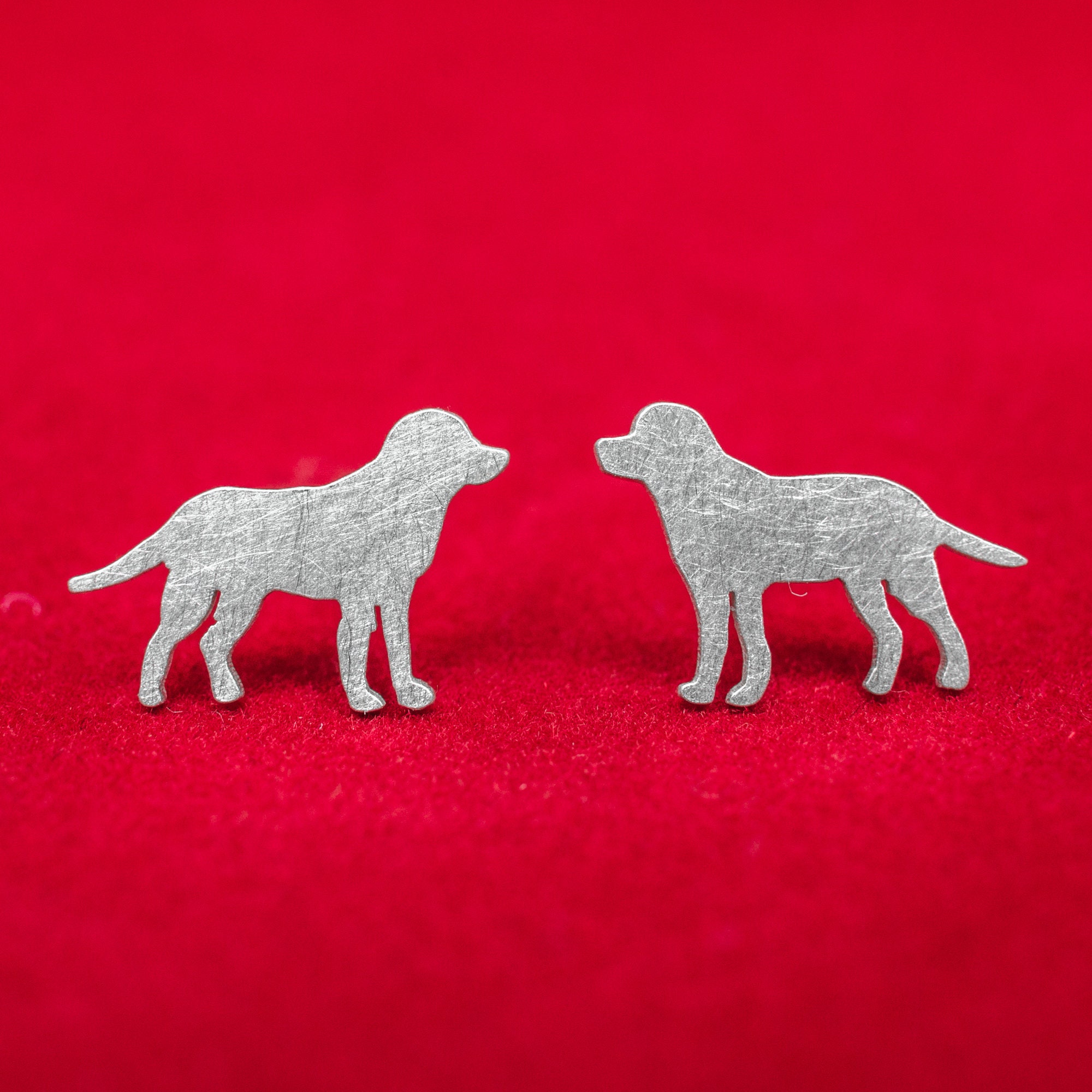 Cute Labrador retriever dogs 925 sterling silver stud | Etsy