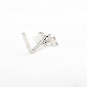 Rhinoceros Hand Cut Sterling Silver Nose Stud. Rhino Lover Gift. Tiny ...