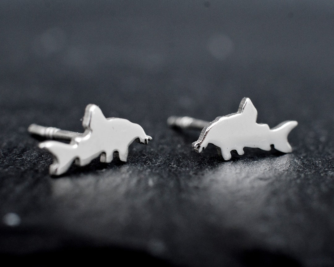 Corydoras 925 Sterling Silver Stud Earrings. Aquarium Lover Gift. Tiny ...