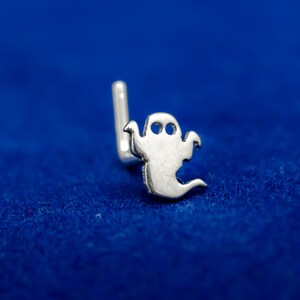 Ghost V.2 Hand Cut Sterling Silver Nose Stud. Ghost Lover Halloween ...