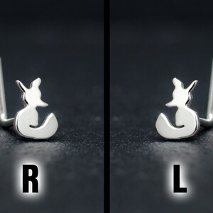 Fox Hand Cut Sterling Silver Nose Stud V.1. Fox Lover Gift. Tiny Foxie ...