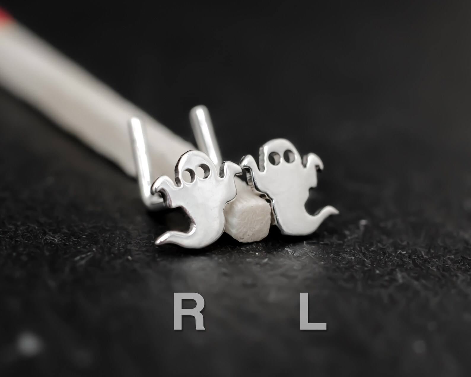 Ghost V.2 Hand Cut Sterling Silver Nose Stud. Ghost Lover - Etsy
