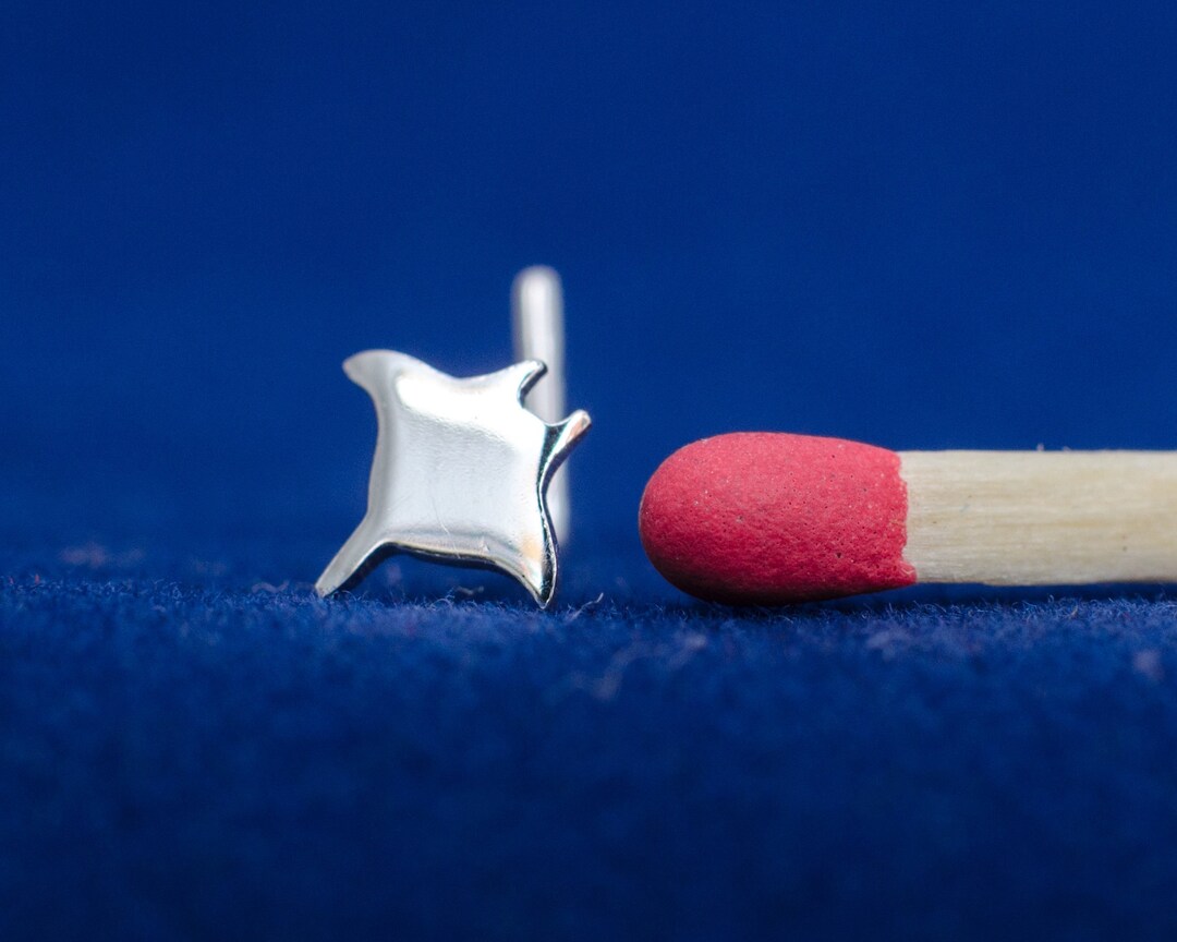 Manta Ray Sterling Silver Nose Stud. Mantas Lover Gift. Shiny Tiny ...