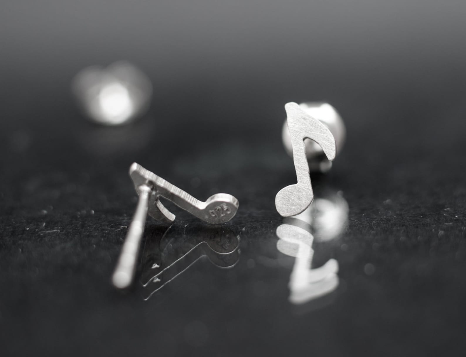 Small 925 Sterling Silver Music Notes Stud Earrings. Music | Etsy