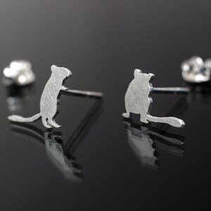 Cute Gerbils Mix Sterling Silver Stud Earrings. Hand Finished Tiny ...