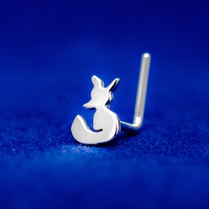 Fox Hand Cut Sterling Silver Nose Stud V.1. Fox Lover Gift. Tiny Foxie ...