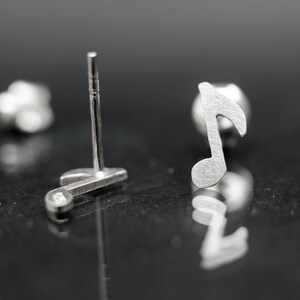 Small 925 Sterling Silver Music Notes Stud Earrings. Music Lovers Gift ...