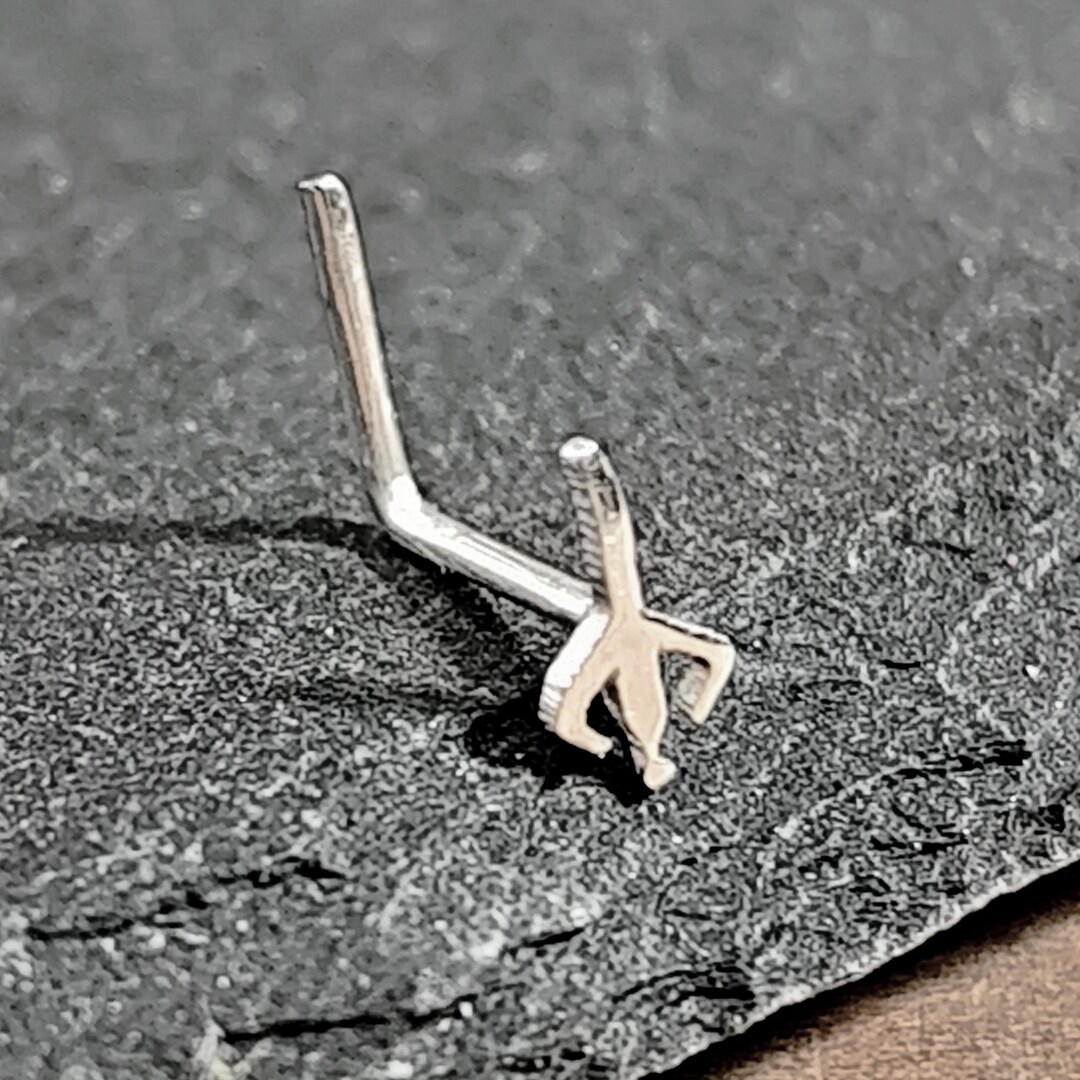 Bloodborne Hunter Rune Sterling Nose Stud. Hand Finished Tiny Silver ...