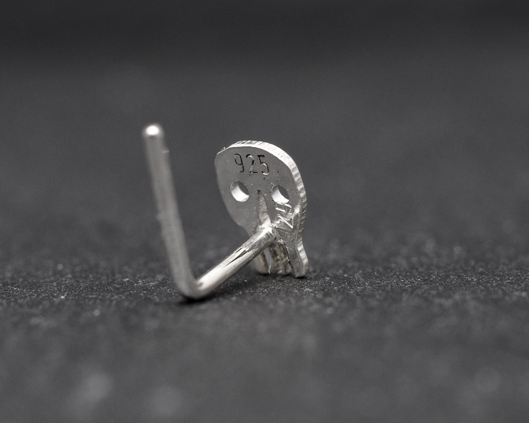 Skull Hand Cut Sterling Silver Nose Stud. Horror Lover Gift. | Etsy