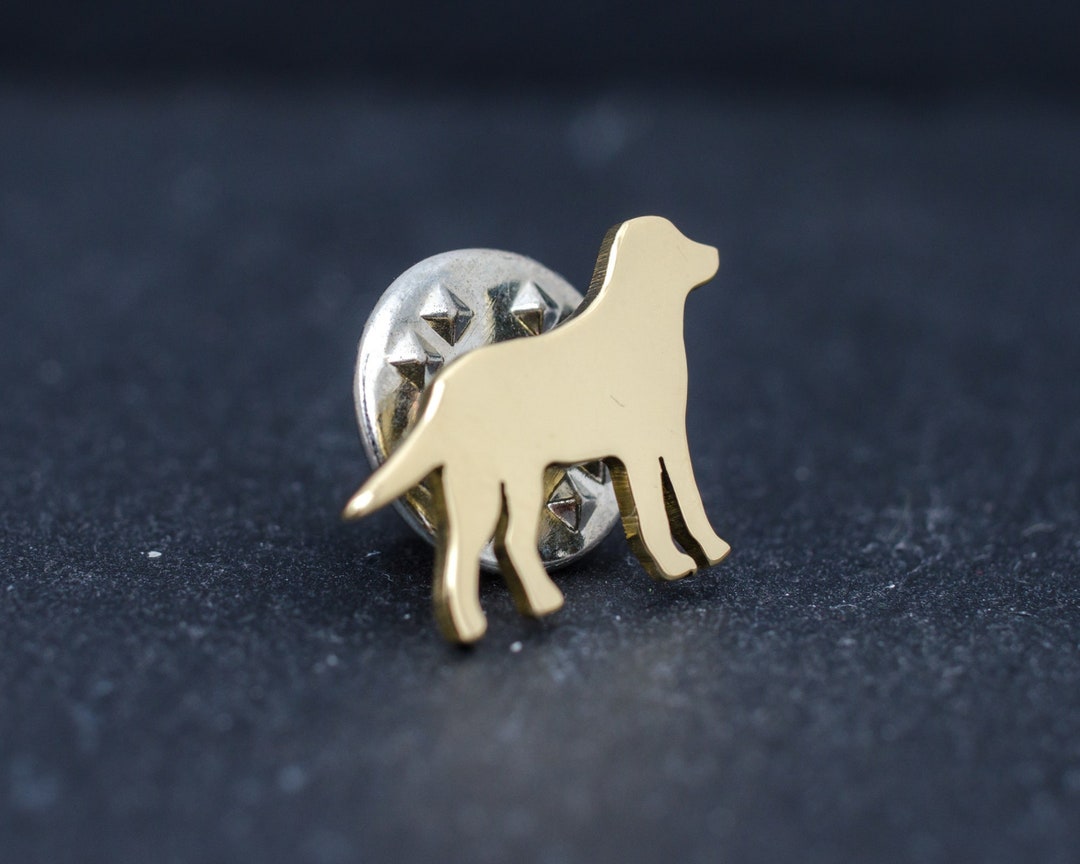 Labrador Retriever Brass Pin. Hand Finished Tiny Golden Dog Pin ...