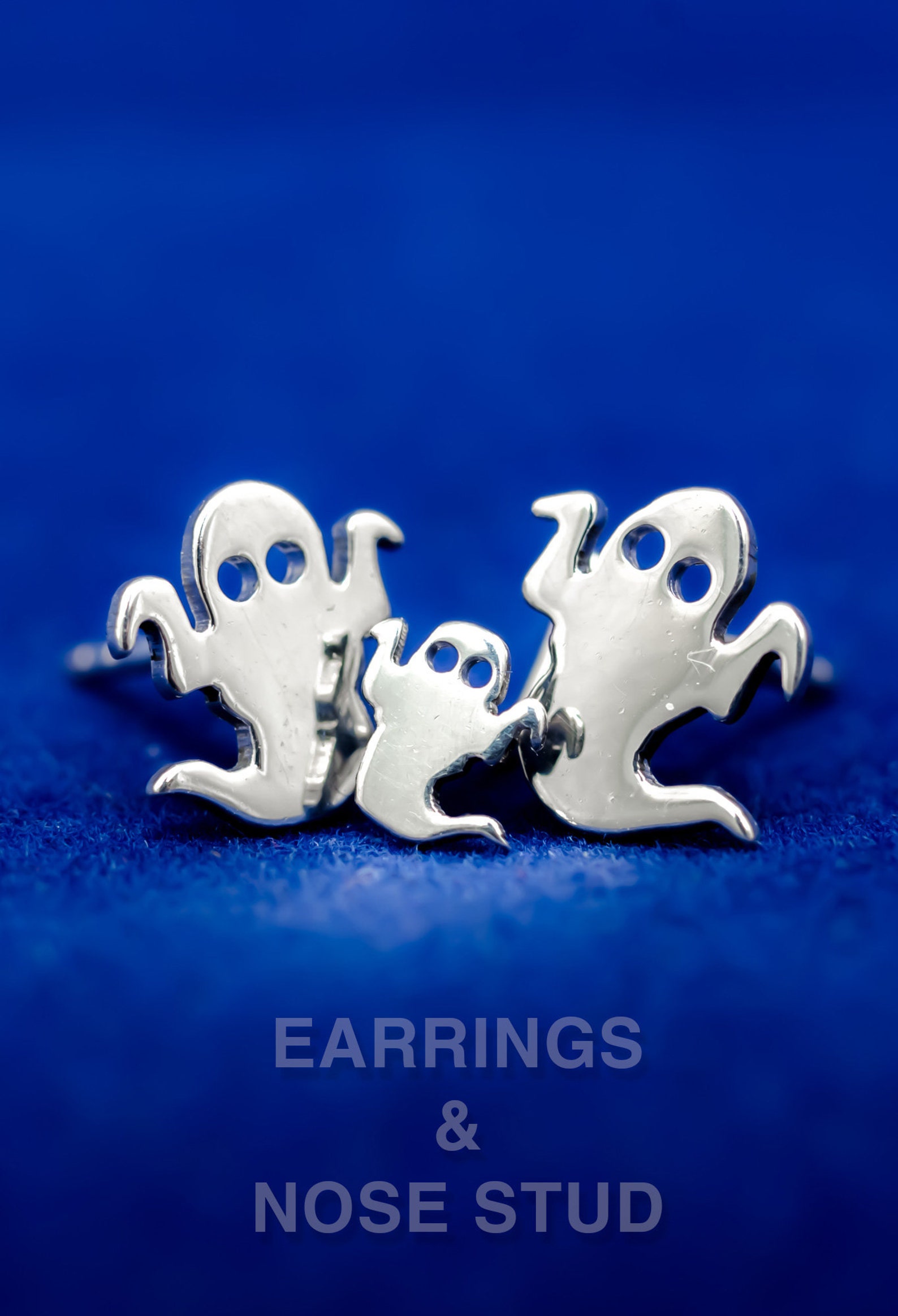 Ghost V.2 Hand Cut Sterling Silver Nose Stud. Ghost Lover - Etsy