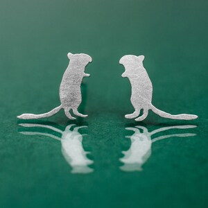Cute Gerbils Mix Sterling Silver Stud Earrings. Hand Finished Tiny ...