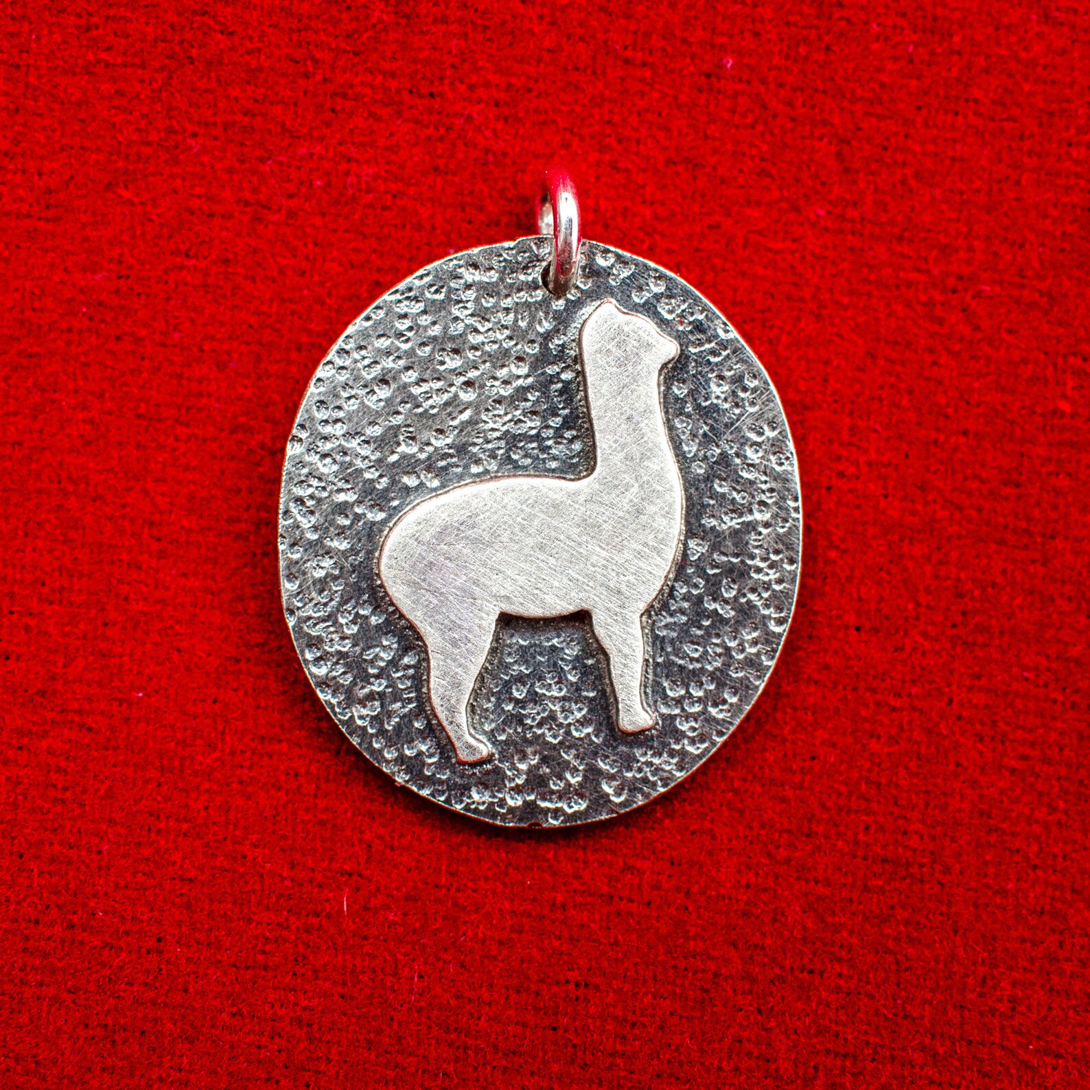 Silver alpaca pendant. Alpaca necklace. American silver | Etsy