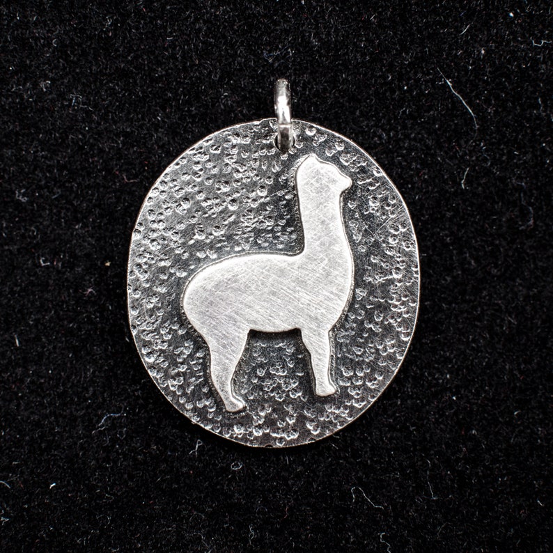 Silver alpaca pendant. Alpaca necklace. American silver | Etsy