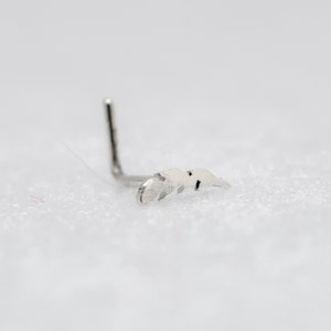 Feather Hand Cut Sterling Silver Nose Stud. Birds Lover Gift. Lovely ...