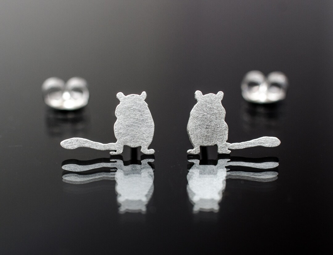 Cute Gerbils 925 Sterling Silver Stud Earrings. Hand Cut Tiny Gerbil ...